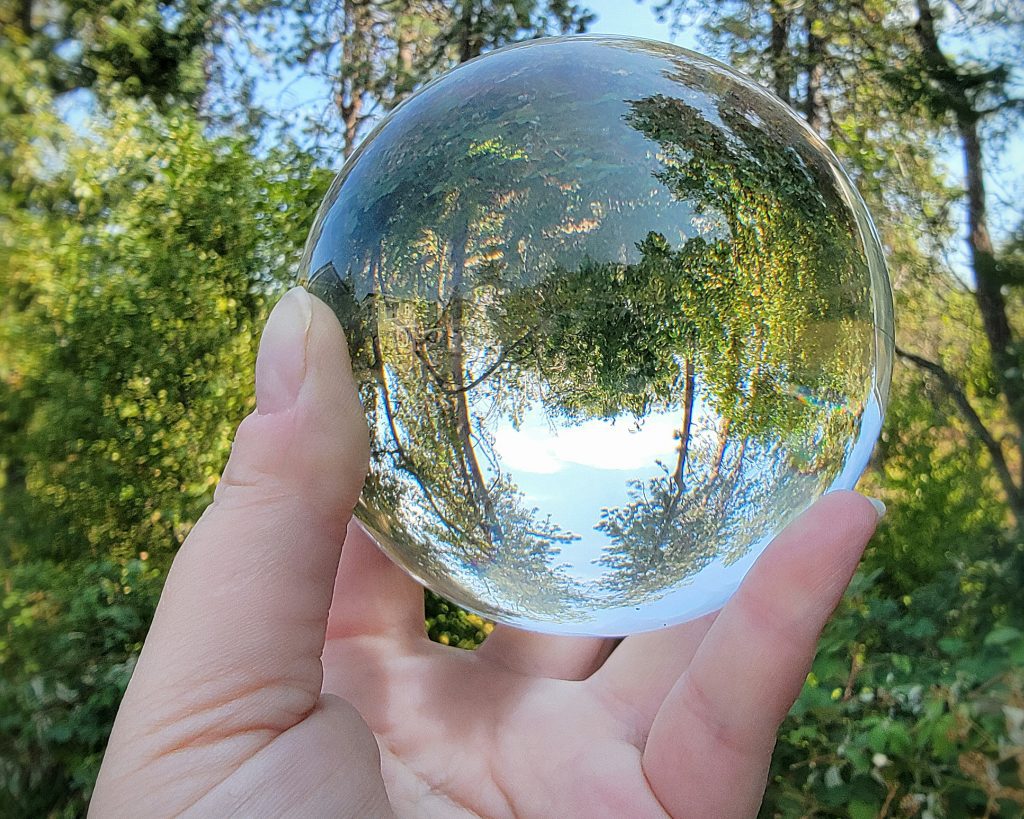 110mm, Large Clear Crystal Ball, Clear Glass Ball - Insects In Resin