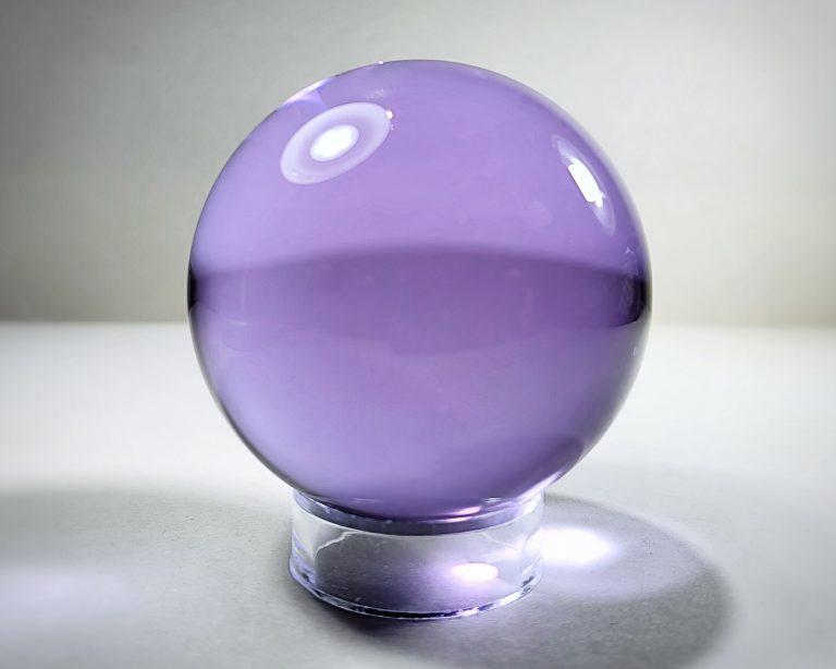 80mm, Purple Crystal Ball, Violet Glass Ball, 3.15 Inch - Insects In Resin