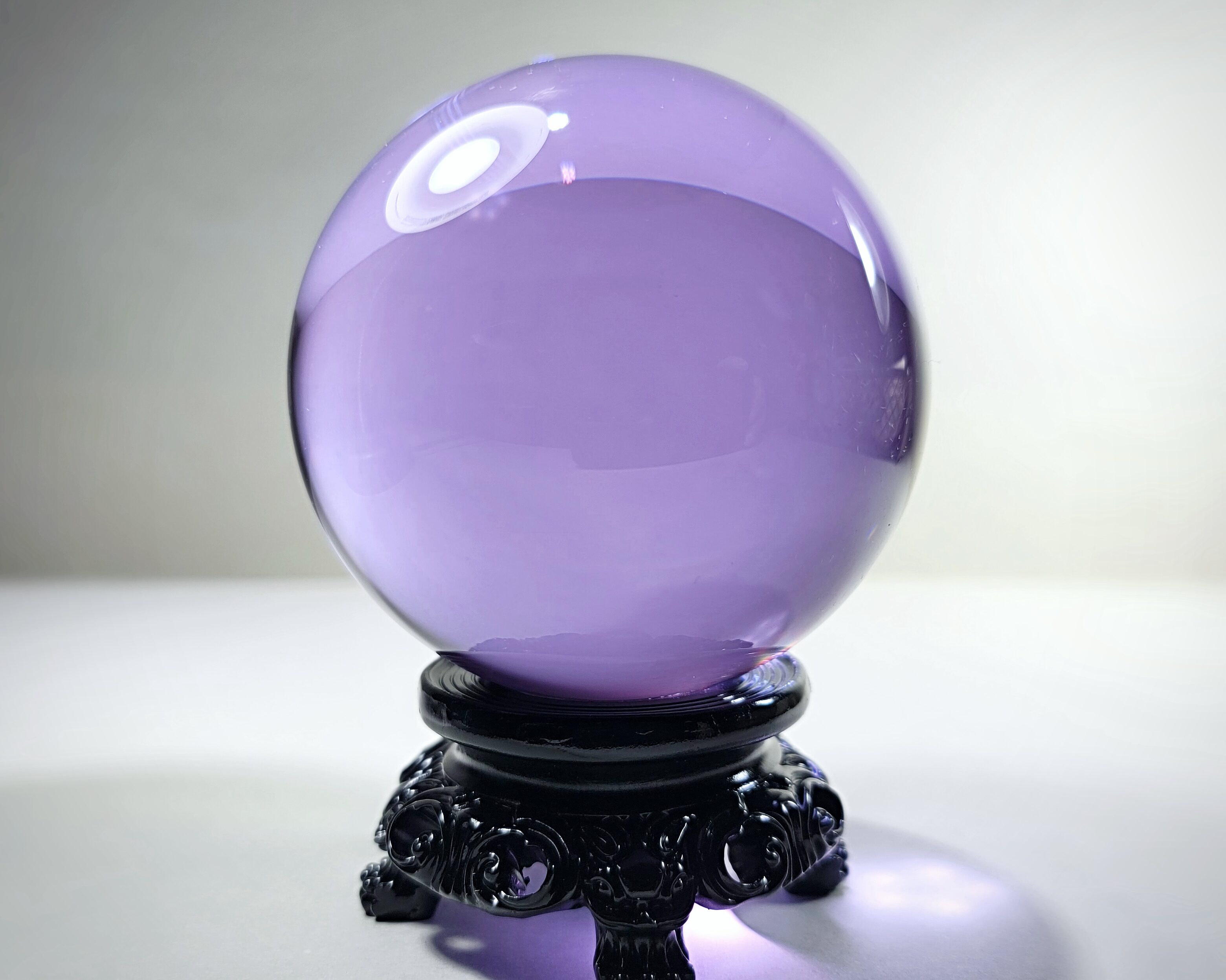 Purple Crystal Ball, 80mm Purple Glass Ball - Insects In Resin