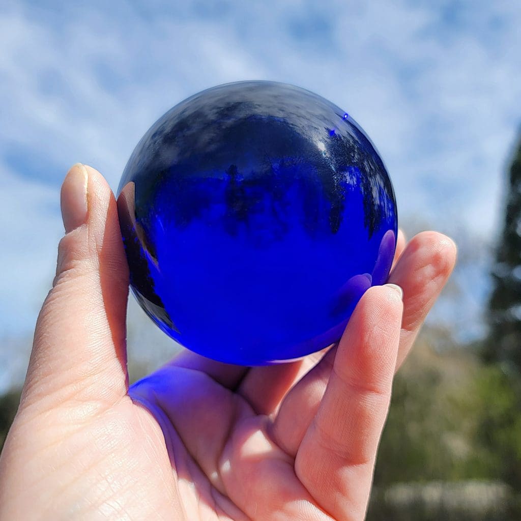 80mm, Cobalt Blue Crystal Ball, Dark Blue Glass Ball, 3.15 Inch ...