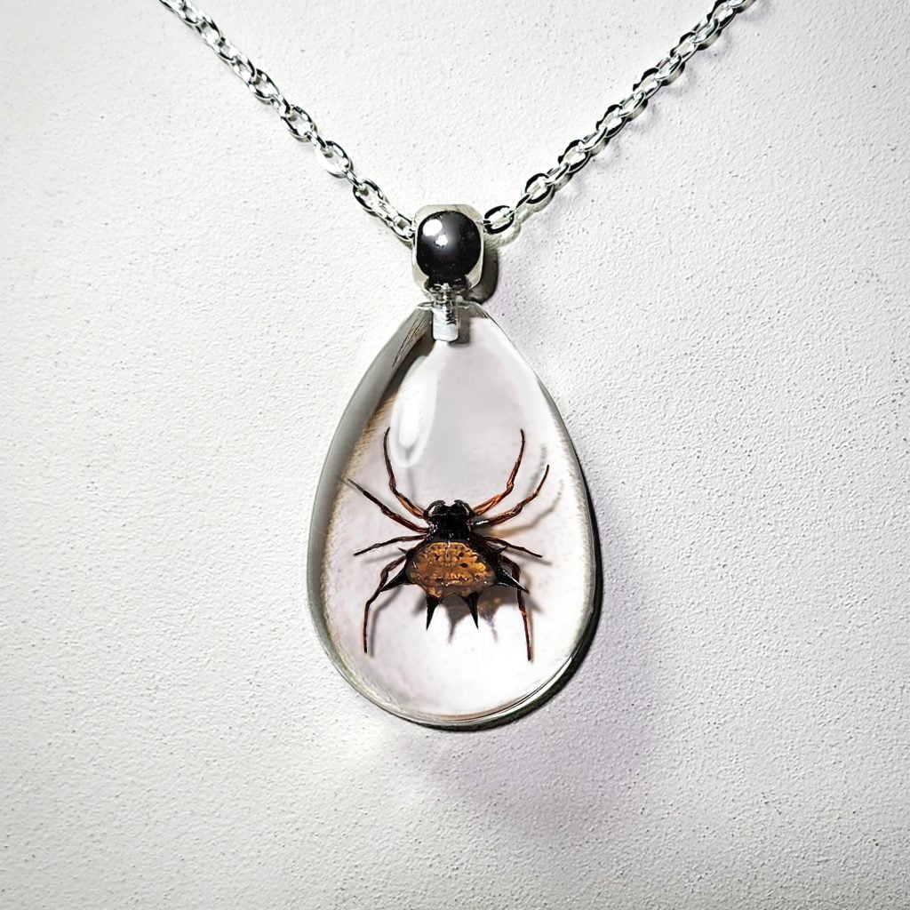 Spider Necklace, Spiny Orb Weaver, Real Insect Jewelry - Insects In Resin