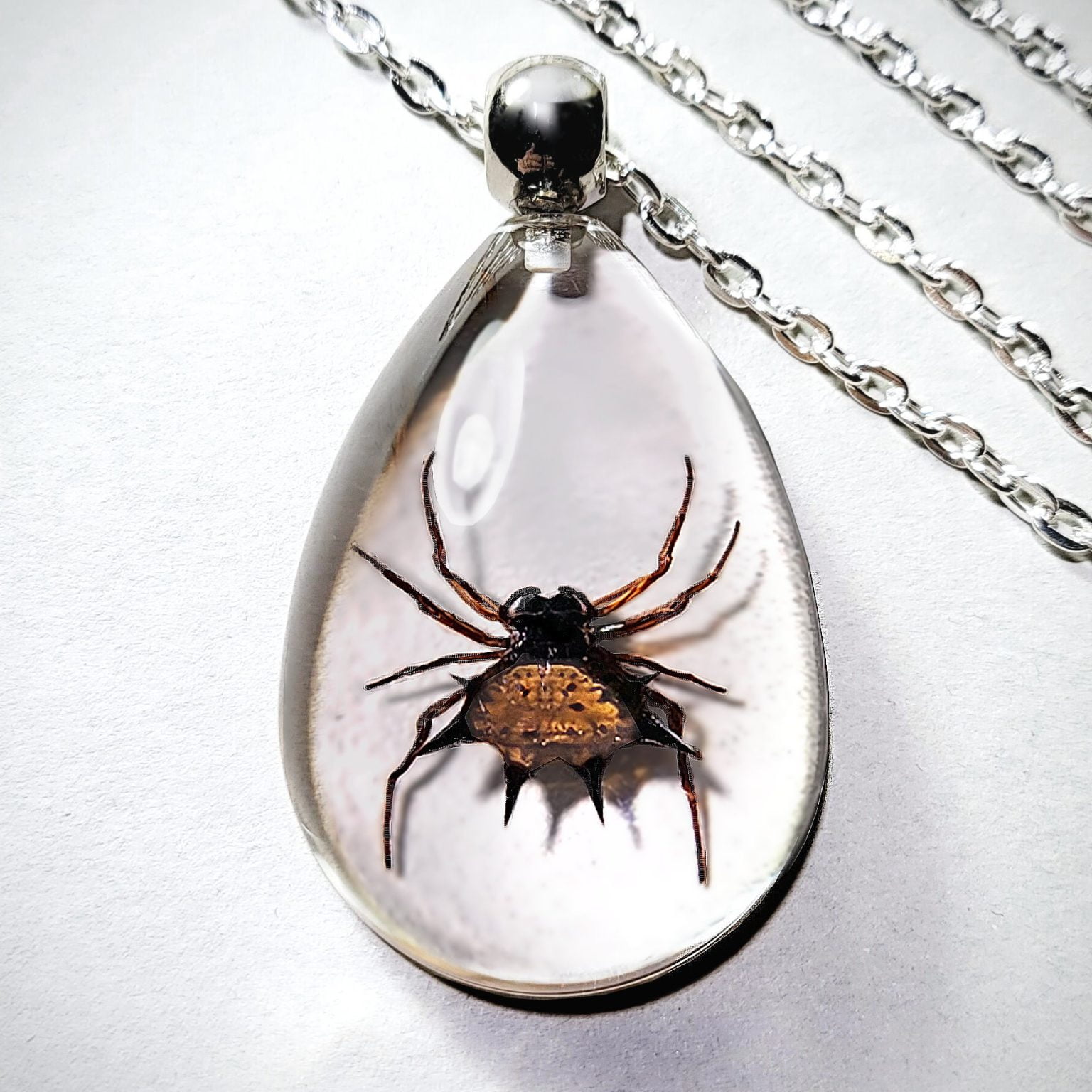 Spider Necklace, Spiny Orb Weaver, Real Insect Jewelry - Insects In Resin