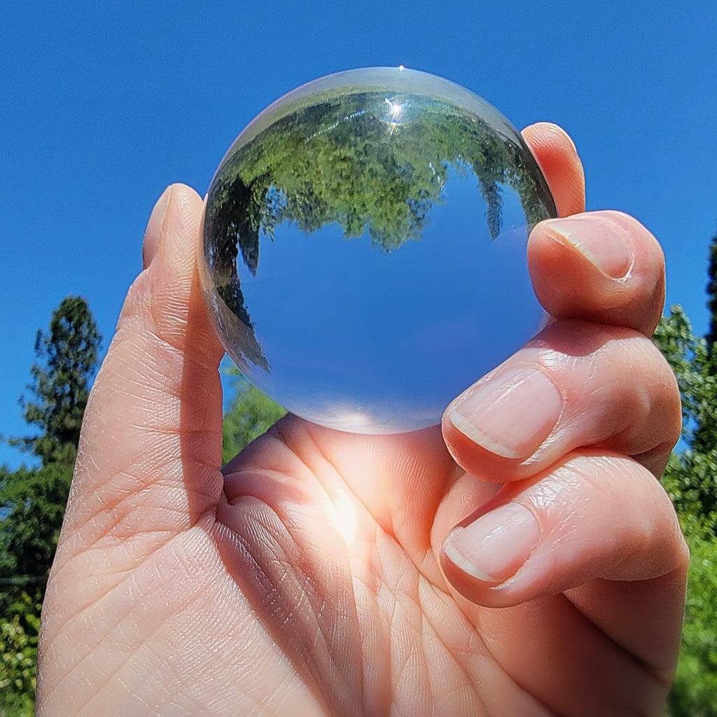 60mm, Small Crystal Ball with Stand, Clear Glass Ball, 2.36 inches ...